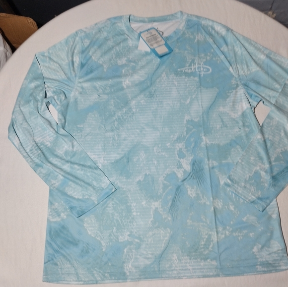 reel life | Shirts | Reel Life Sun Defender Upf5 Soft Blue Tie Dye ...